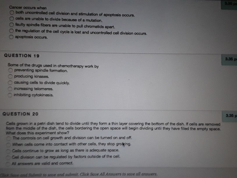 Solved Cancer occurs when both uncontrolled cell division | Chegg.com