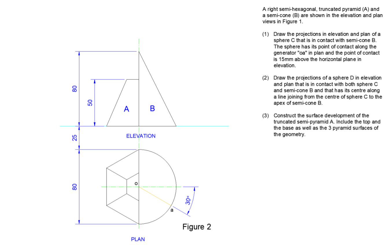 A right semi-hexagonal, truncated pyramid (A) and a | Chegg.com
