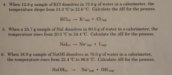 4. When 12.8 g sample of KCl dissolves in 75.0 g of | Chegg.com