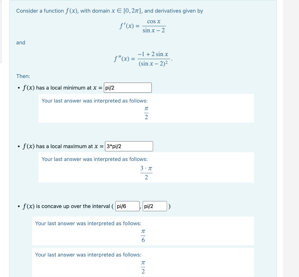 Solved Consider a function f(x), with domain x∈[0,2π], and | Chegg.com