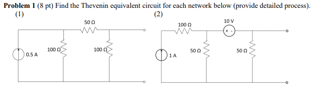 Solved Problem 1 8pt Find The Thevenin Equivalent Circuit