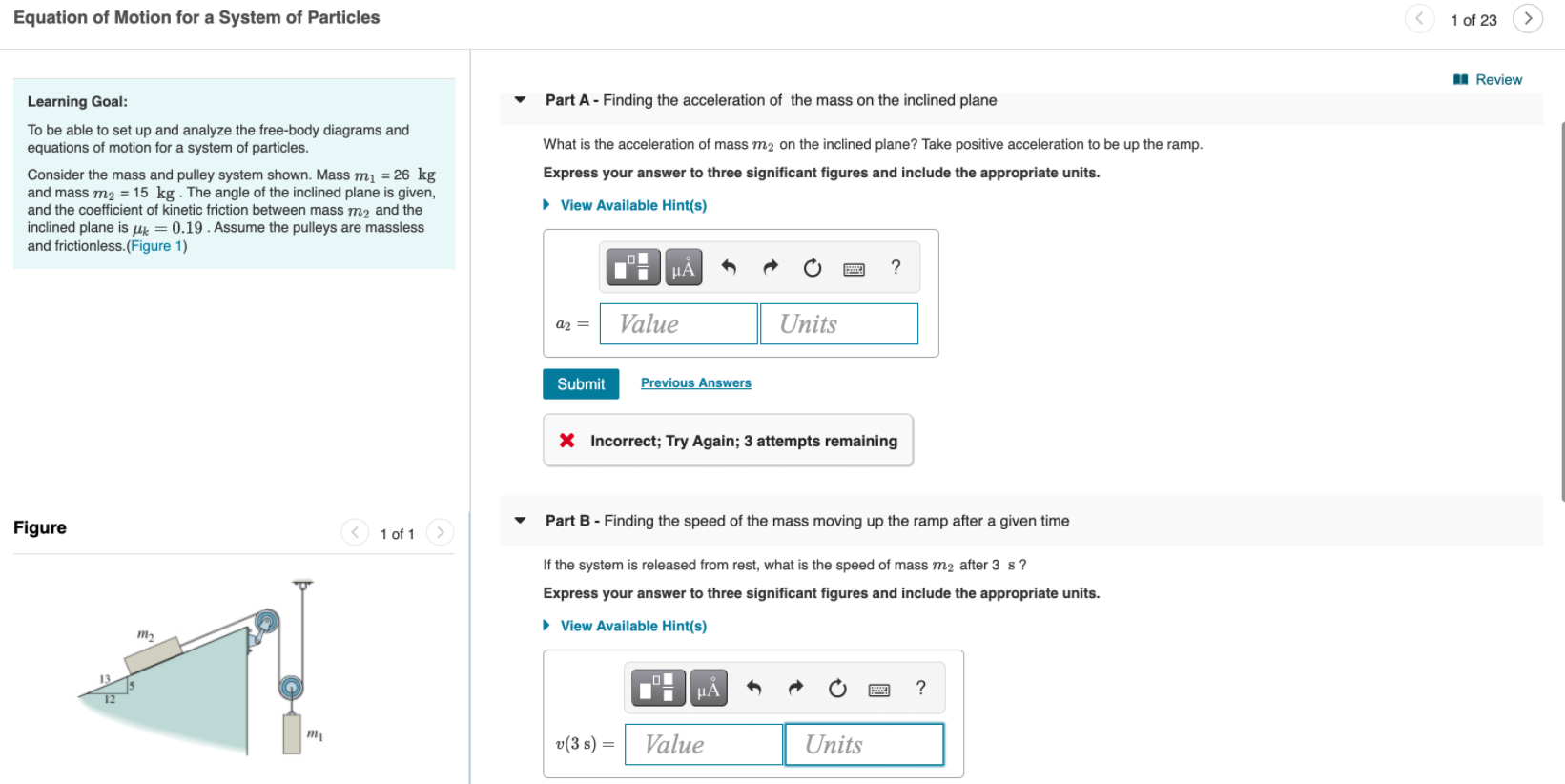 Solved Equation of Motion for a System of Particles 1 of 23 | Chegg.com