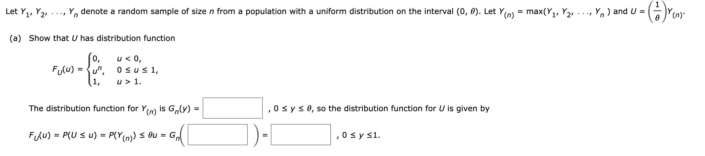Solved Let Y1,Y2,…,Yn denote a random sample of size n from | Chegg.com