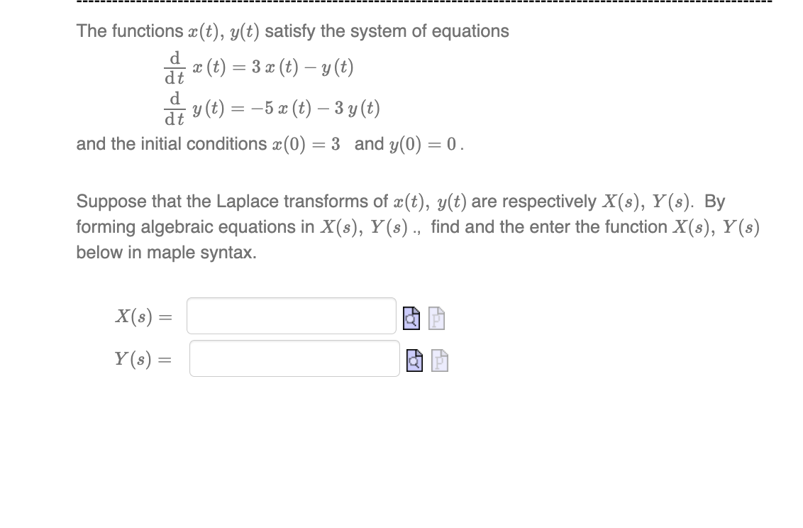 Solved The functions x(t),y(t) satisfy the system of | Chegg.com