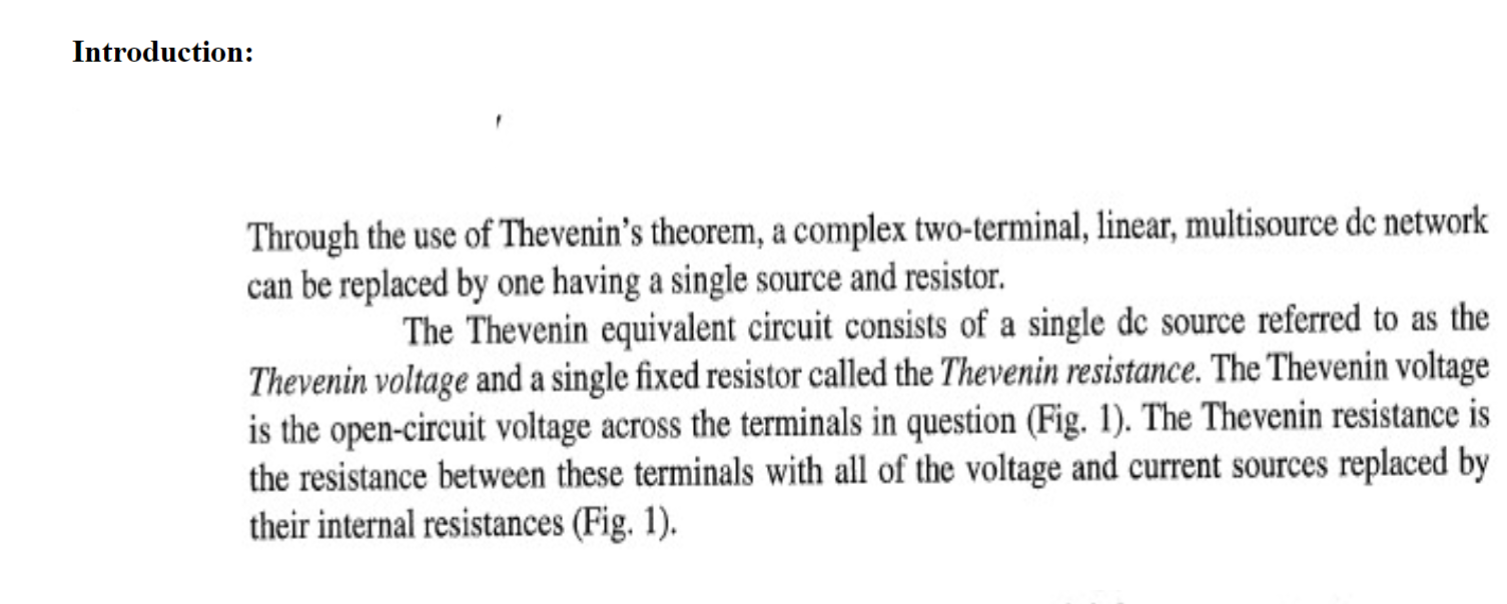 Solved Draw the Thevenin's equivalent circuit:Procedure: | Chegg.com