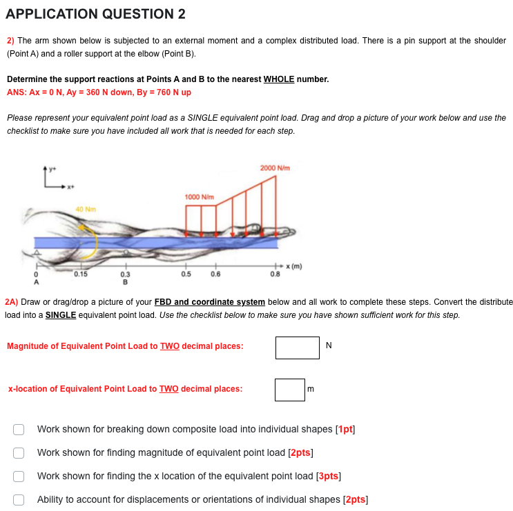 Solved 2) The arm shown below is subjected to an external | Chegg.com