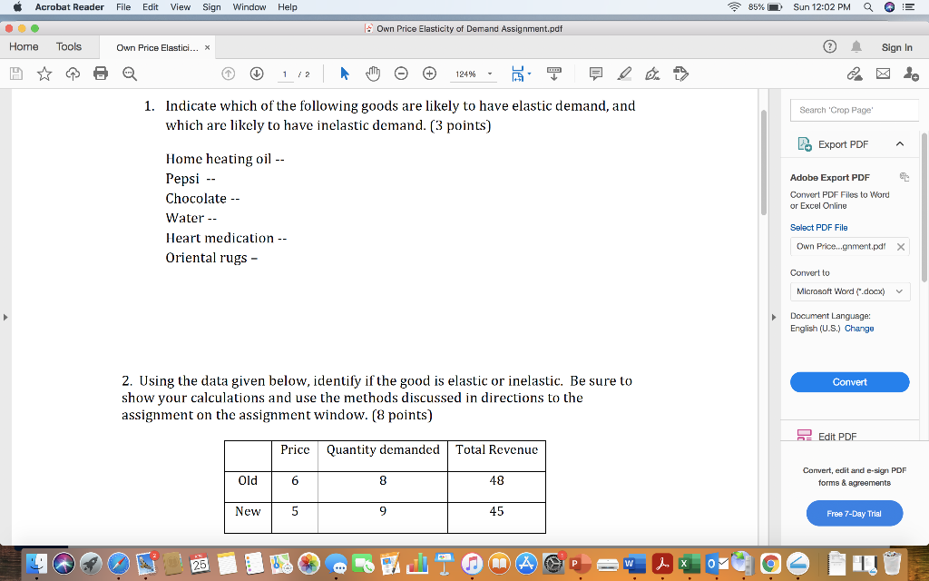 Solved Acrobat Reader File Edit View Sign Window Help 85% | Chegg.com