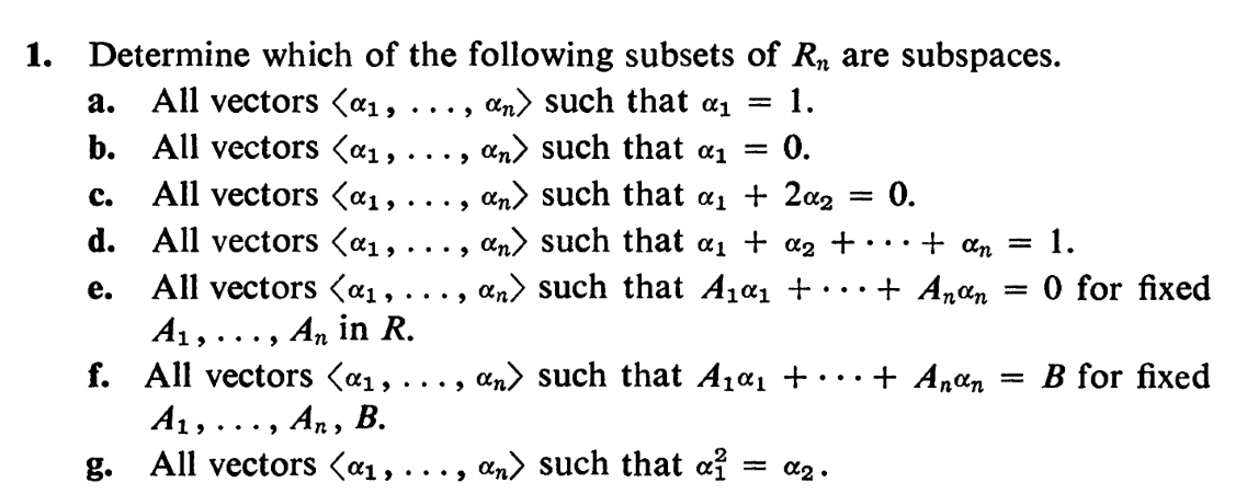 Solved 1. Determine which of the following subsets of Rn are | Chegg.com