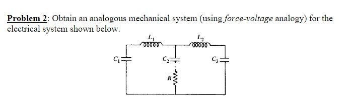 Solved Problem 2: Obtain an analogous mechanical system | Chegg.com