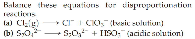 Solved Balance these equations for disproportionation | Chegg.com