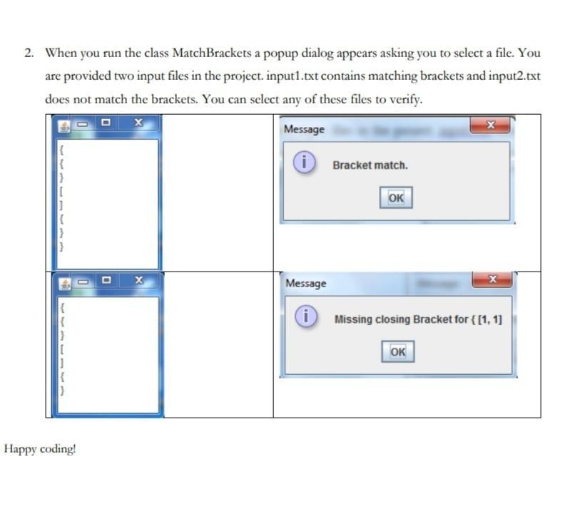 Solved You have one stack test class and a Match brackets | Chegg.com