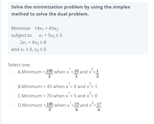 Solved Solve the minimization problem by using the simplex | Chegg.com