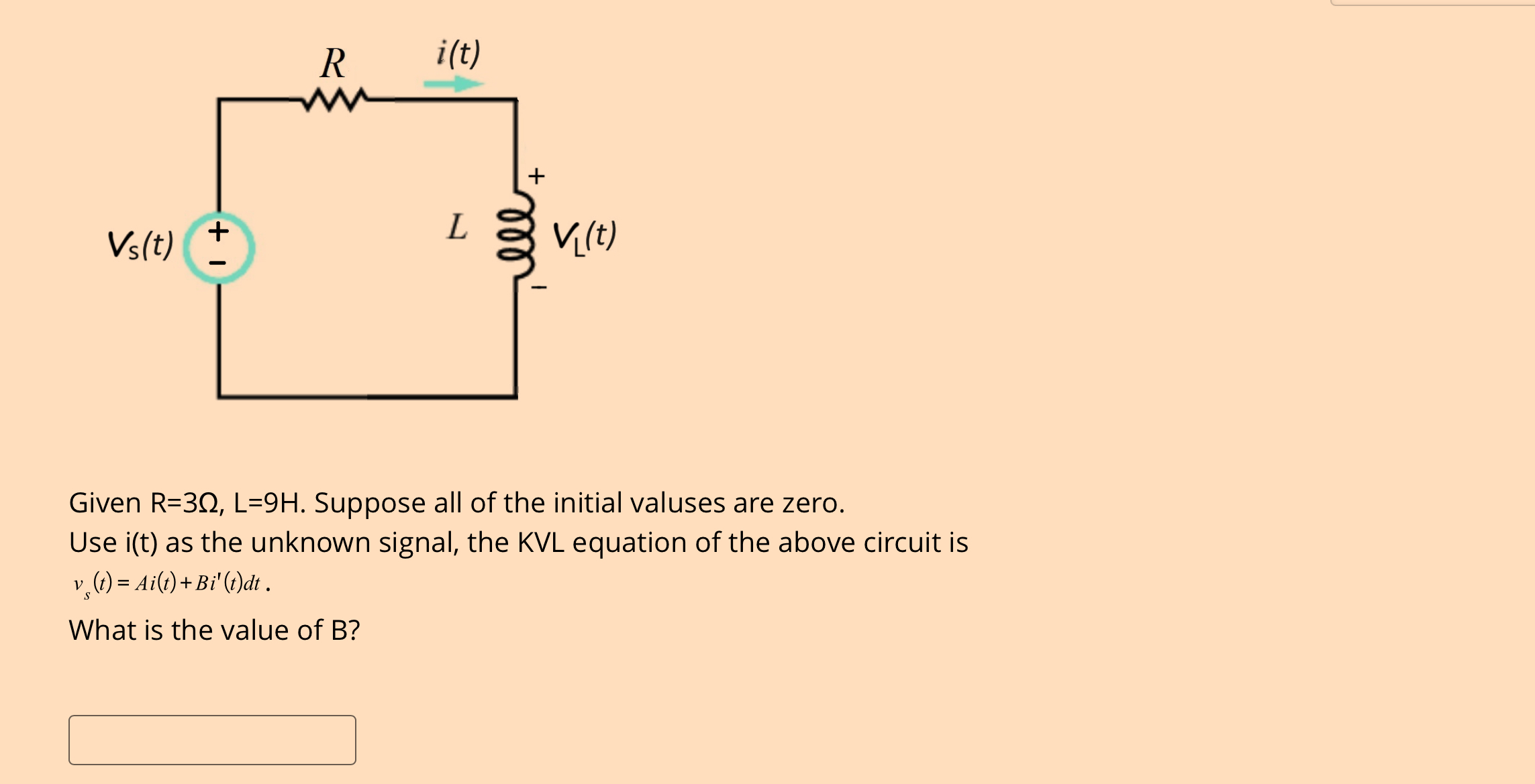 Solved Given R=3Ω,L=9H. ﻿Suppose all of ﻿the initial valuses | Chegg.com