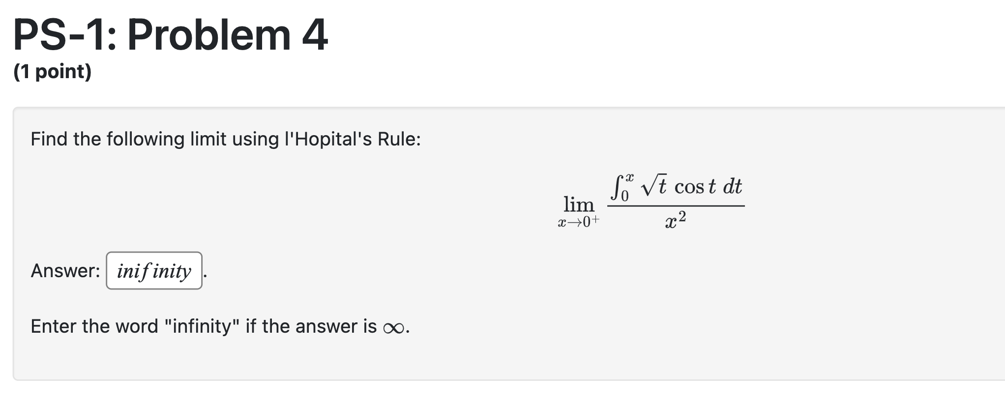 Solved FFind the following limit using l'Hopital's | Chegg.com