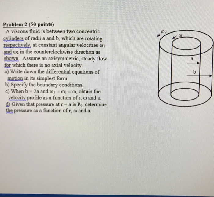 Solved Problem 2 (50 points A viscous fluid is between two | Chegg.com