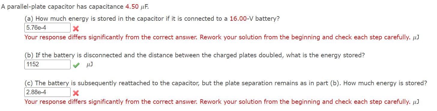 Solved barallel-plate capacitor has capacitance 4.50μF. (a) | Chegg.com