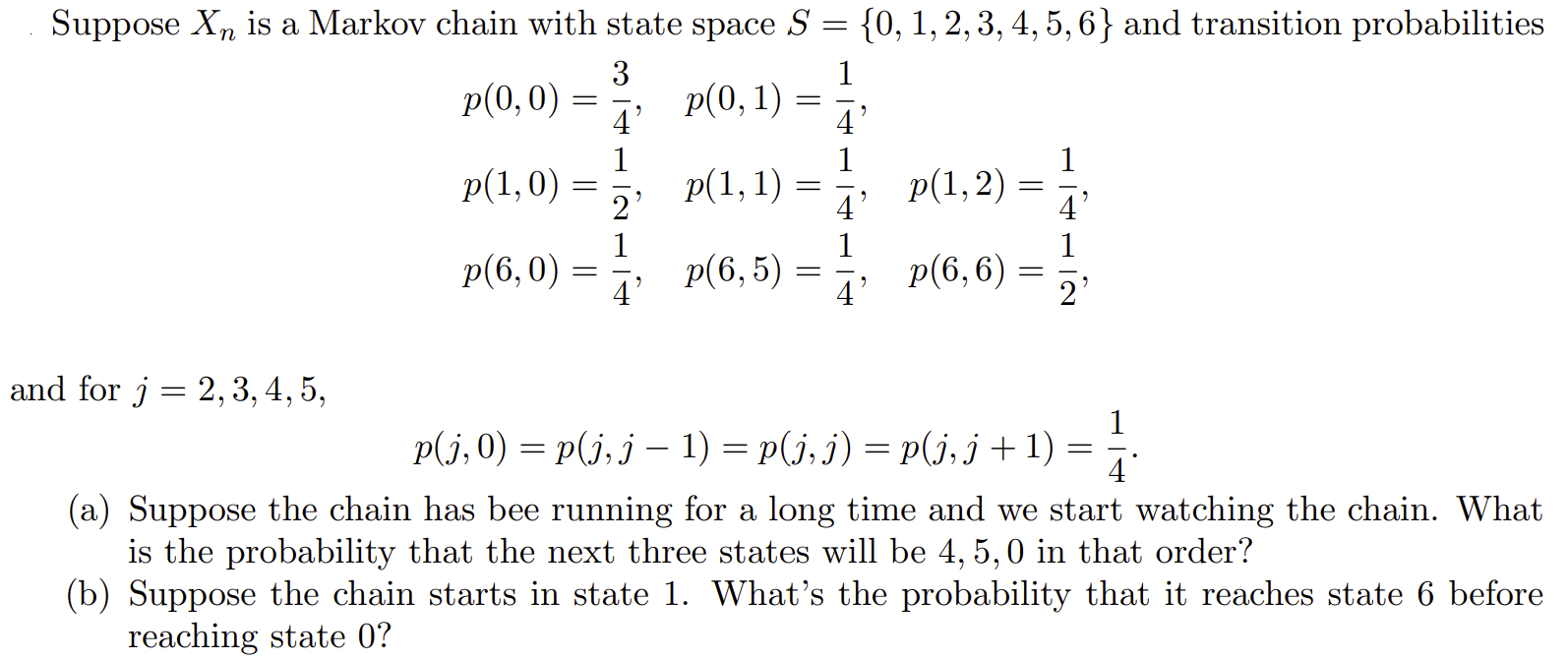 Solved Suppose Xn is a Markov chain with state space | Chegg.com