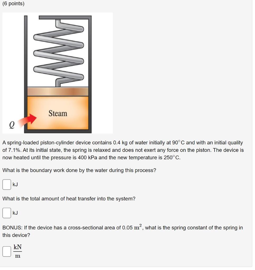 Solved (6 points) WWW Steam Q A spring-loaded | Chegg.com