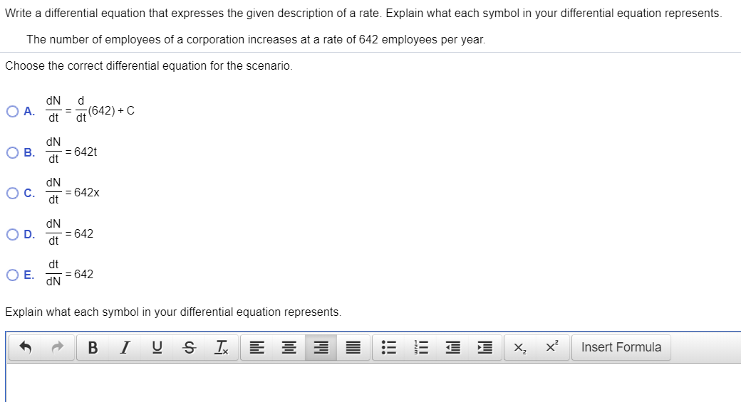 Solved Write a differential equation that expresses the | Chegg.com