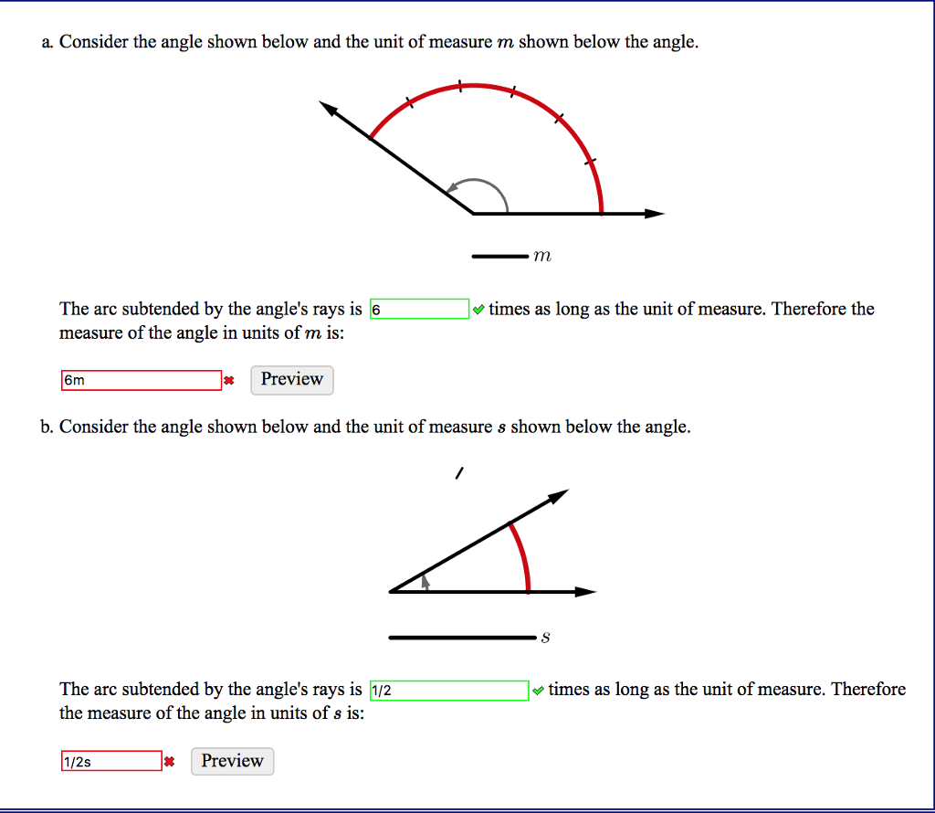 a. Consider the angle shown below and the unit of | Chegg.com