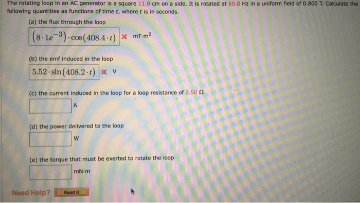 Solved The rotating loop in an AC generator is a square 11.0 | Chegg.com