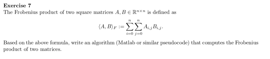 Solved Exercise7 The Frobenius Product Of Two Square