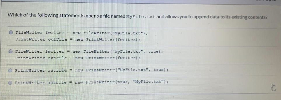 Solved Which Of The Following Statements Opens A File Named 7724