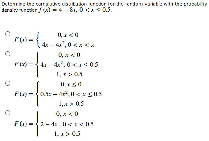 Solved Determine the cumulative distribution function for | Chegg.com Solved Determine the cumulative distribution function for | Chegg.com
