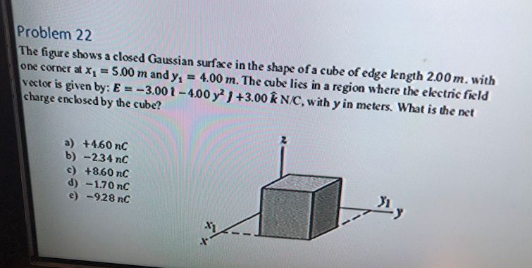 Solved Problem 22 The figure shows a closed Gaussian surface | Chegg.com