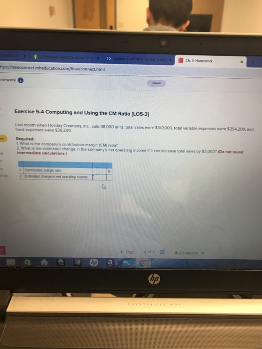 Solved Ch.5: Homework tps:// connect html mework Exercise | Chegg.com