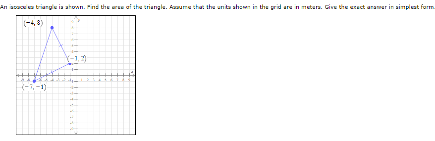 Solved An isosceles triangle is shown. Find the area of the | Chegg.com