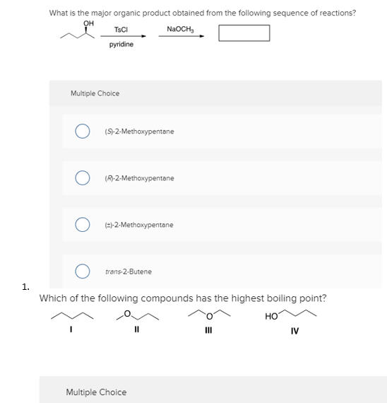 Solved Two part question 1. What is the major organic | Chegg.com