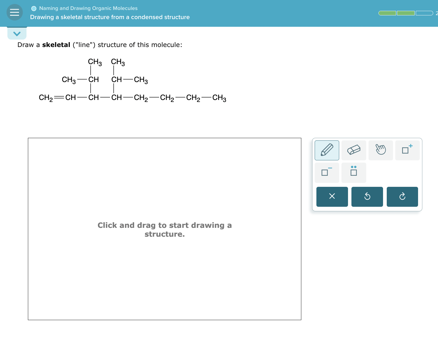 Solved Drawing a skeletal structure from a condensed | Chegg.com