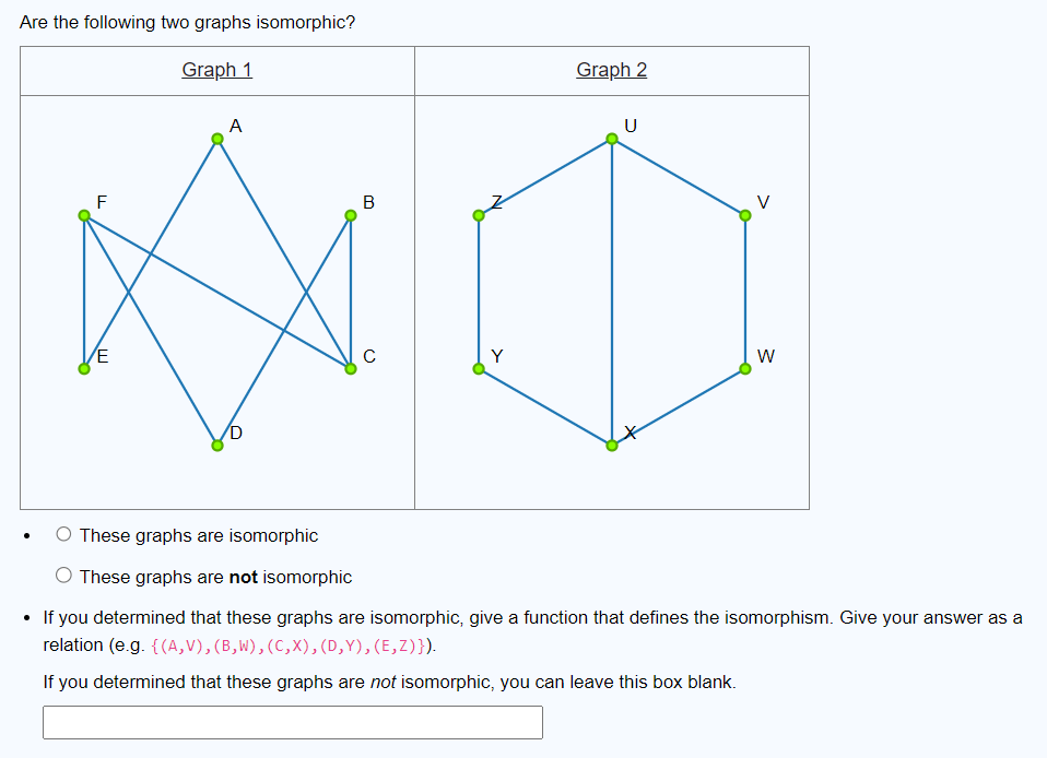 Solved Are The Following Two Graphs Isomorphic 