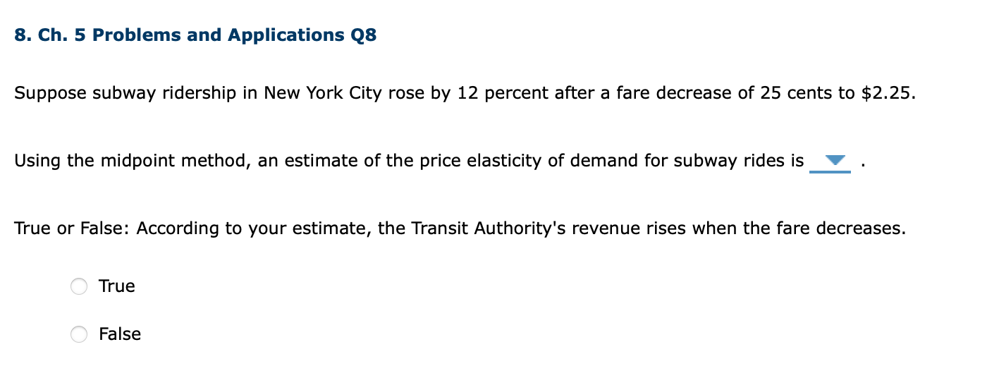 Solved Ch. 5 ﻿Problems and Applications Q8Suppose subway | Chegg.com