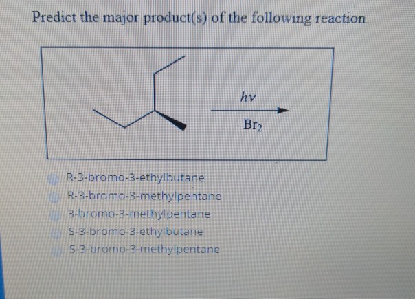 Solved Predict the major product(s) of the following | Chegg.com