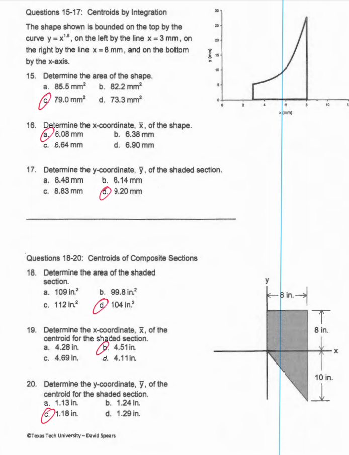Solved Questions 15-17: Centroids by Integration The shape | Chegg.com