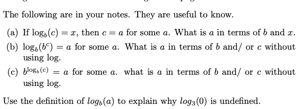 Solved = = = The following are in your notes. They are | Chegg.com