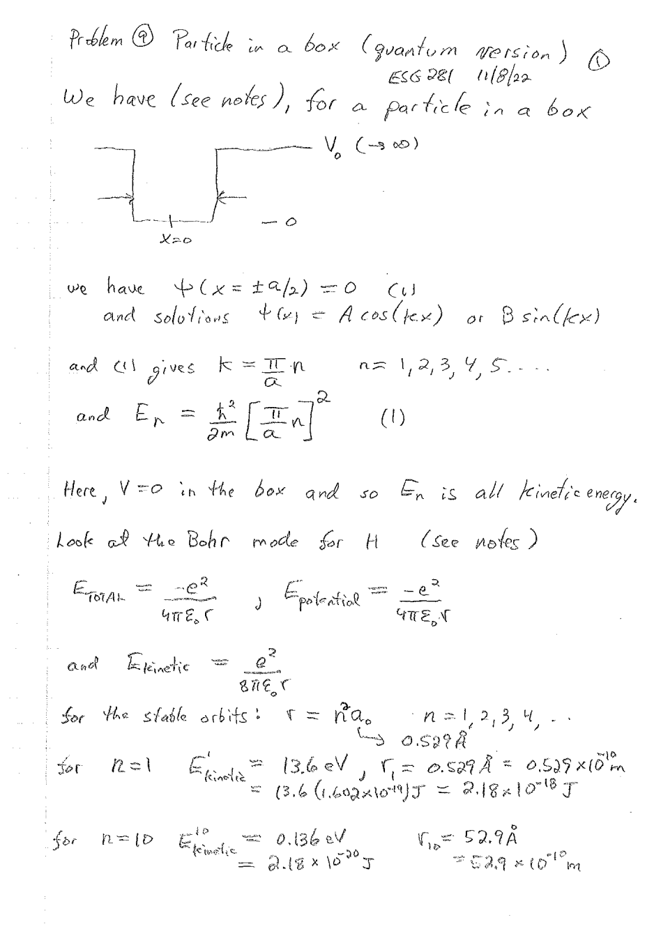 Solved Problem (9) Particle in a box (quantum version) | Chegg.com
