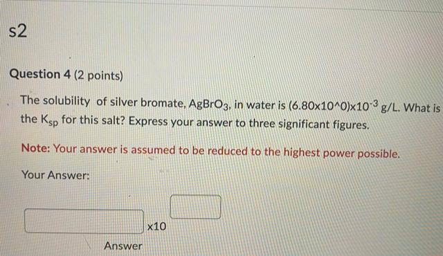 Solved The solubility of silver bromate, AgBrO3, in water is | Chegg.com
