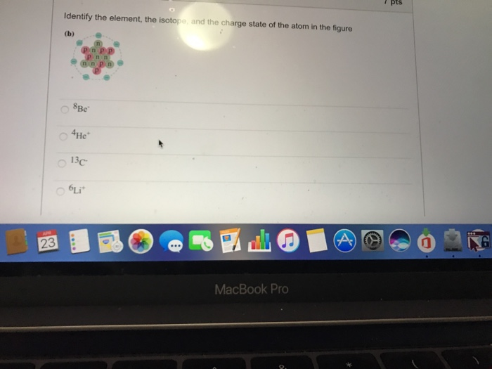 Solved pts Identify the element, the isotope, and the charge | Chegg.com