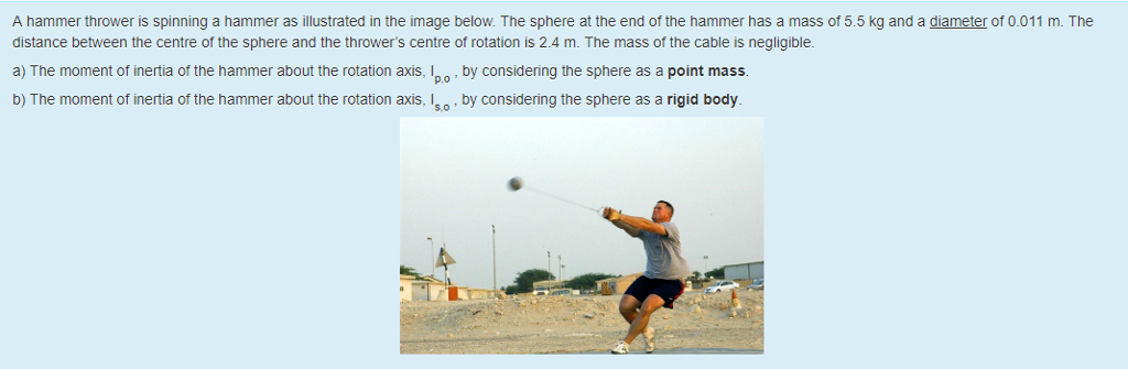 Solved A hammer thrower is spinning a hammer as illustrated | Chegg.com