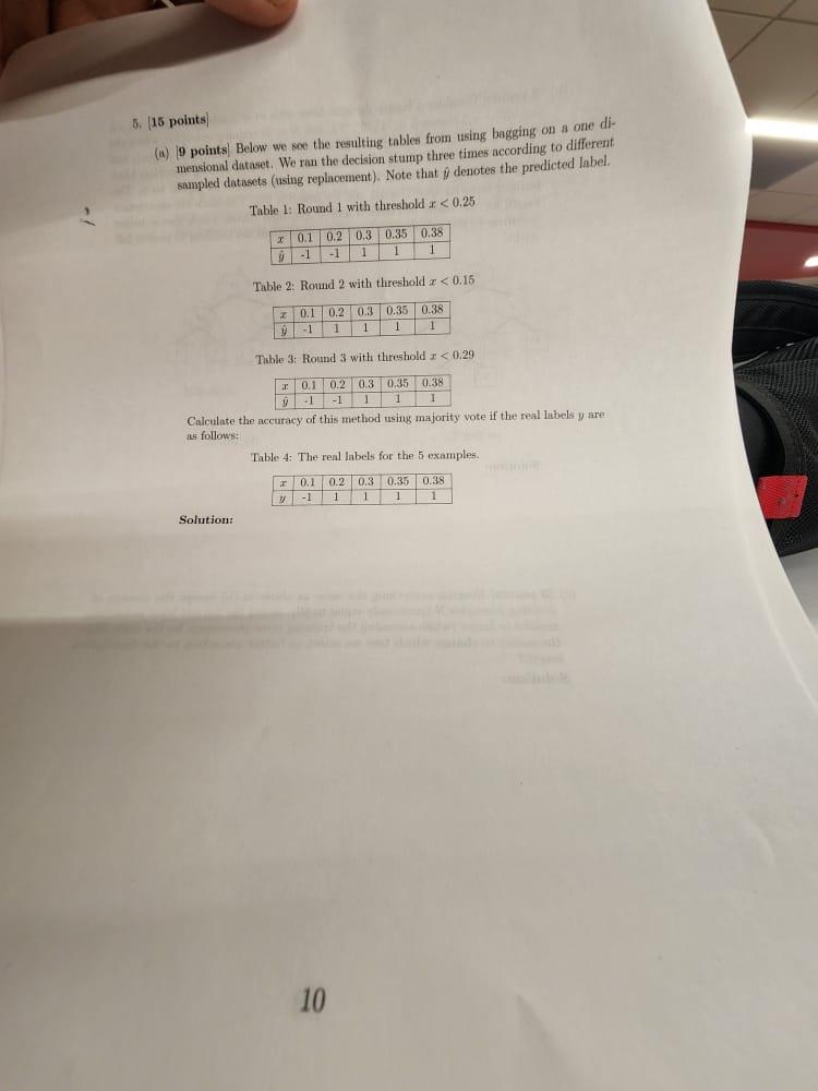 Solved 5. (15 points) (a) 9 points) Below we soe the | Chegg.com