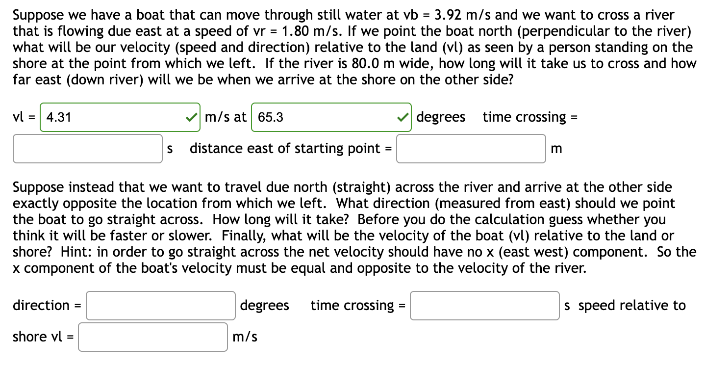 Solved Suppose we have a boat that can move through still | Chegg.com