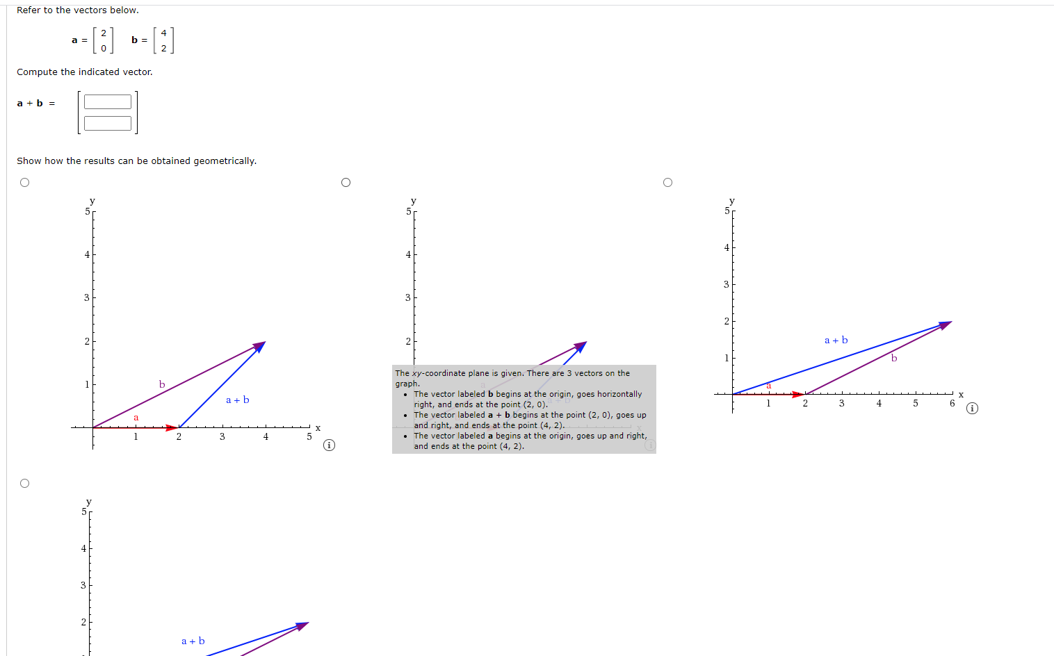 Solved Refer to the vectors below. a = b = [2] Compute the | Chegg.com