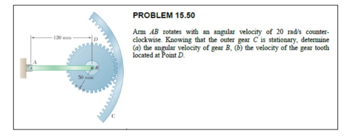Solved PROBLEM 15.50 Arm AB rotates with an angular velocity | Chegg.com