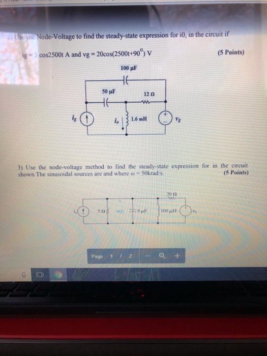 Solved Use tne Node-Voltage to find the steady-state | Chegg.com