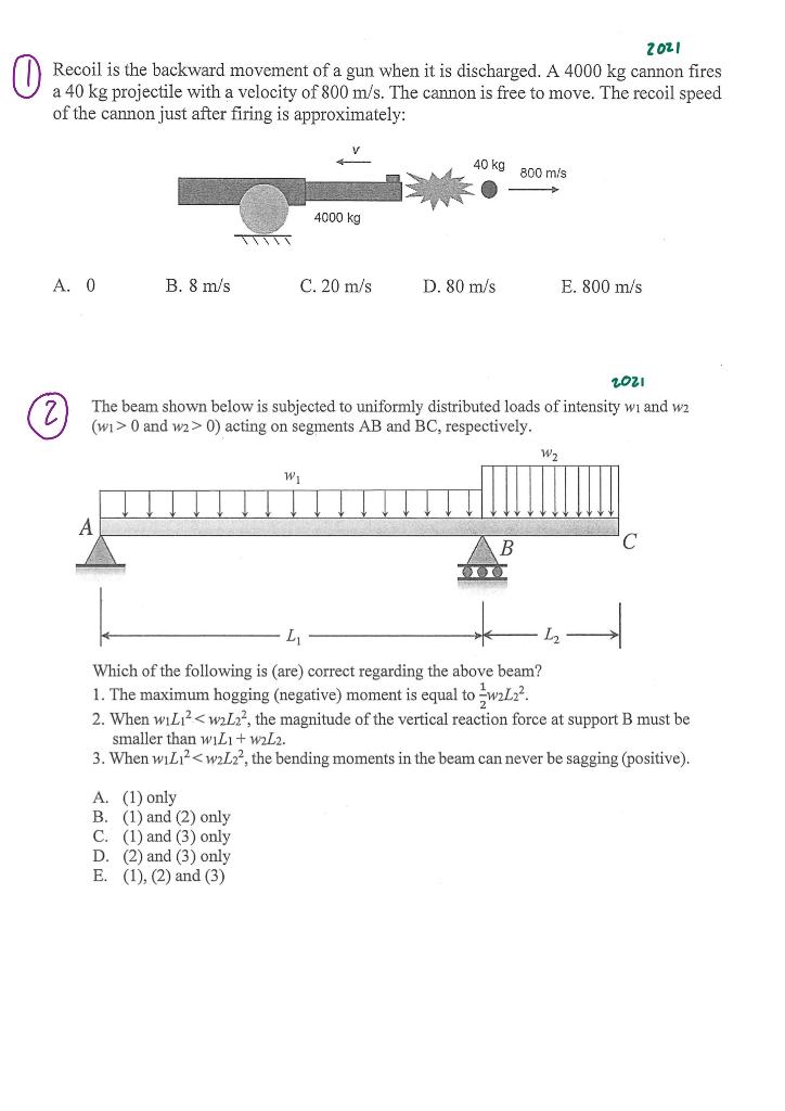Solved Recoil is the backward movement of a gun when it is | Chegg.com