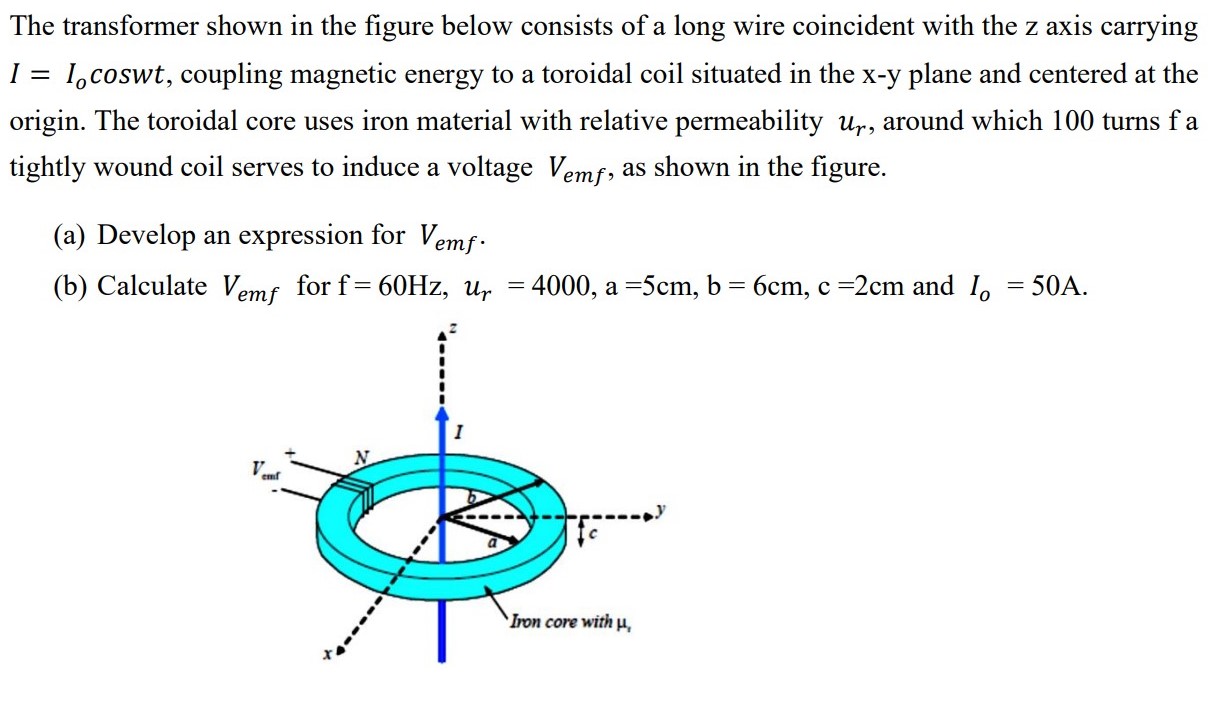 Solved The transformer shown in the figure below consists of | Chegg.com