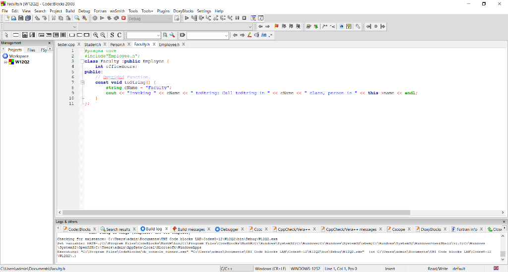 Solved 立。 test Triangle.cpp (W12011 - Code:Blocks 2003 File | Chegg.com